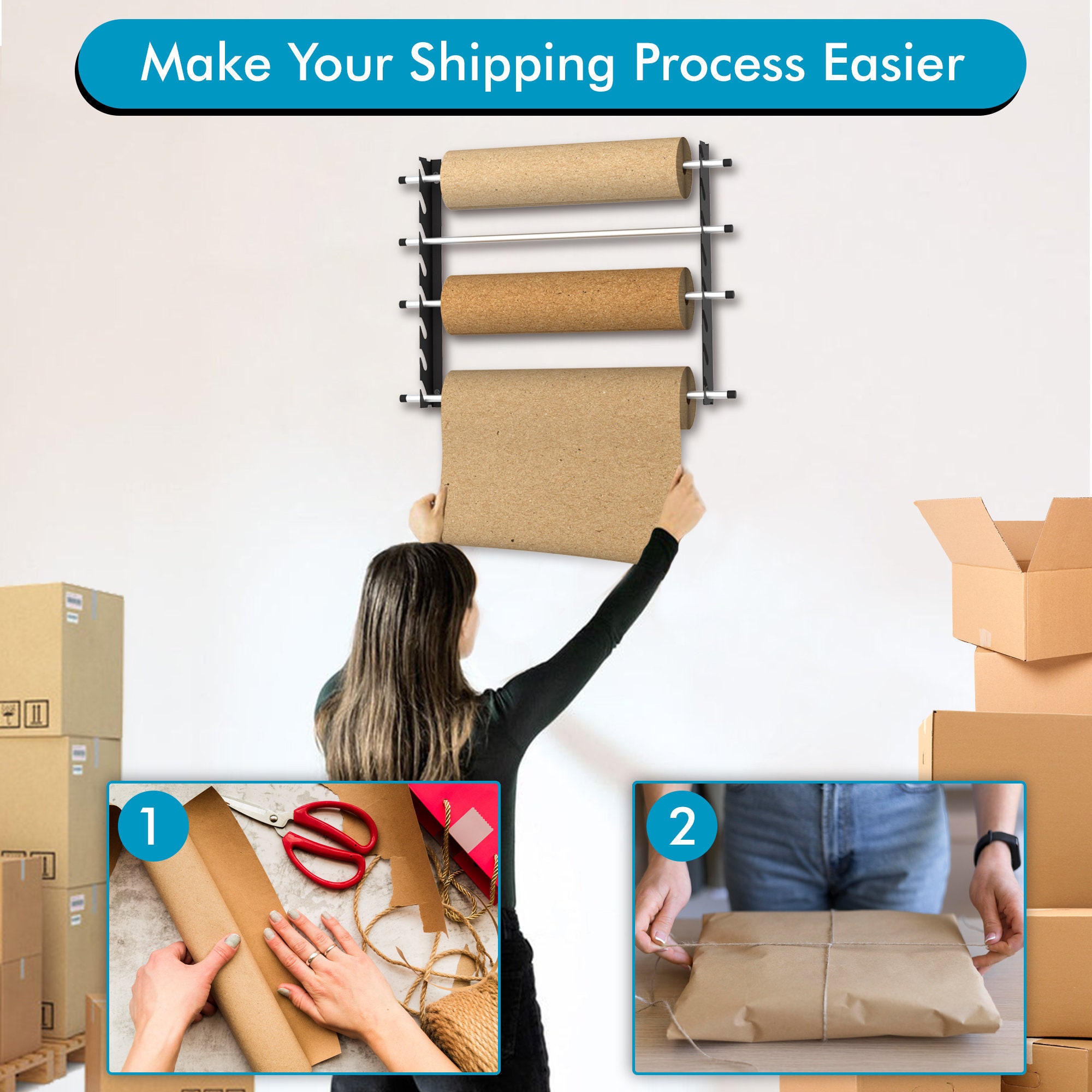 Car Wrap Vinyl Roll Wall Mount Holder Dispenser Paper Packing 156cm US ...