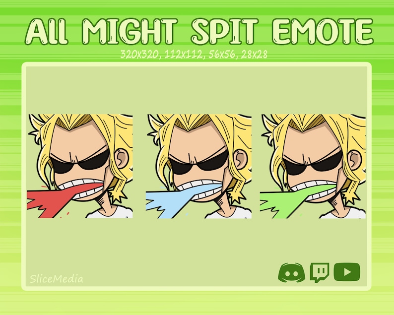 Animated All Might Spit Emote for Twitch & Discord - Etsy