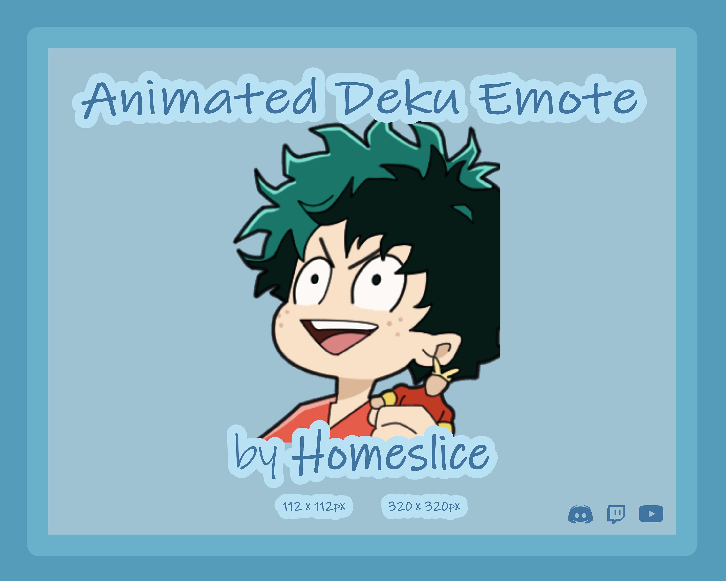 Animated My Hero Deku Emote & Sticker for Twitch and Discord - Etsy UK