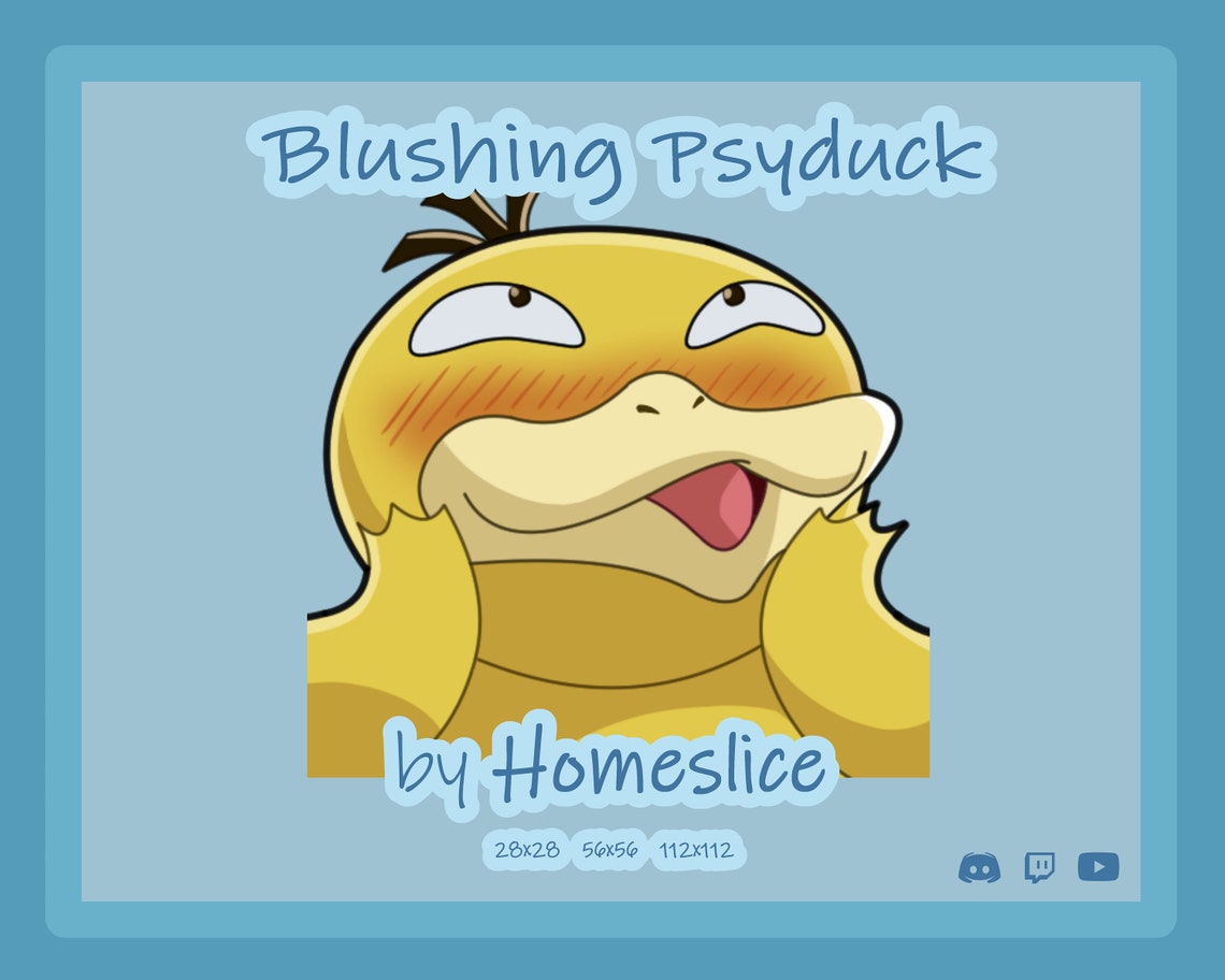 Blushing Psyduck Pokemon Emote - Etsy
