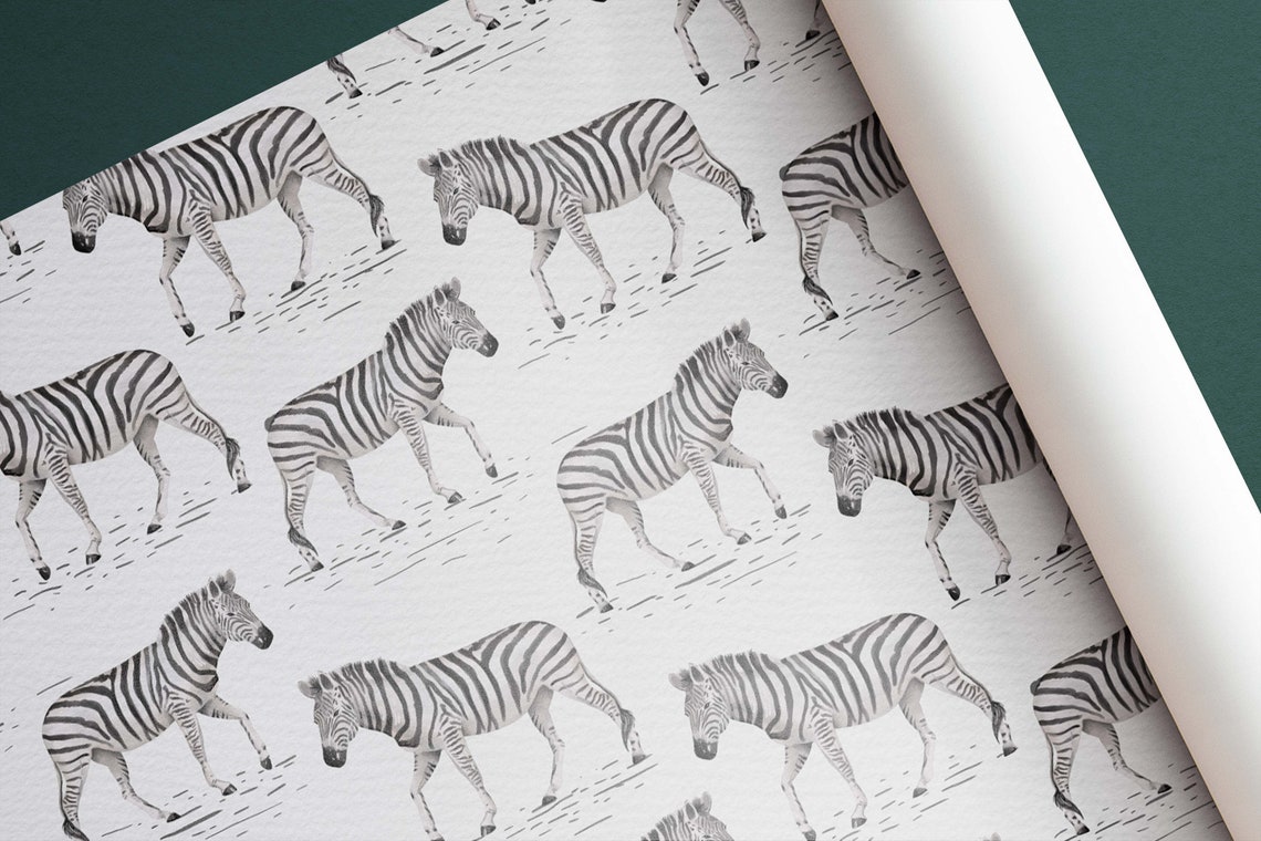 Safari Animals and Plants Digital Patterns. 12x12 In, 10 JPG Seamless ...