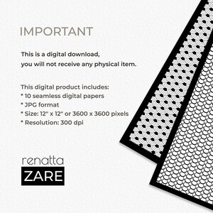 10 Waves and Water Seamless Digital Papers Sea Water Papers Black and ...