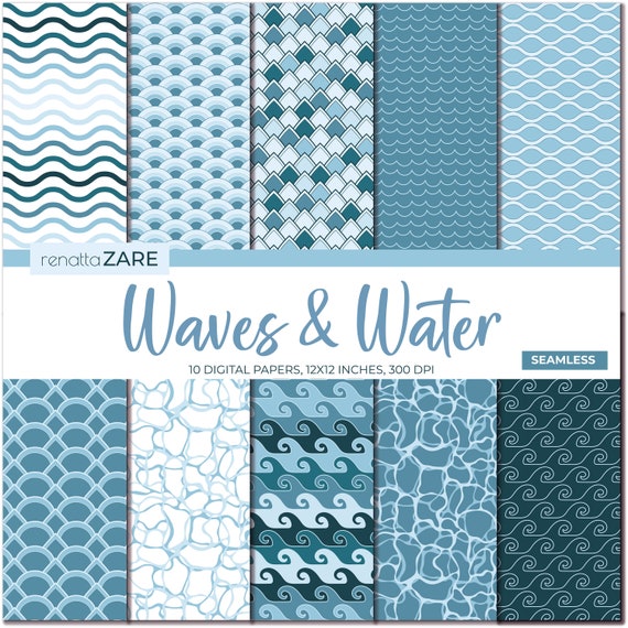 10 Waves and Water Seamless Digital Papers. Sea Water Papers. - Etsy
