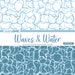 10 Waves and Water Seamless Digital Papers. Sea Water Papers. Blue ...