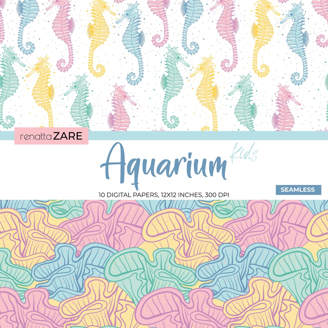 10 Underwater Digital Paper Seamless Digital Paper Aquarium - Etsy