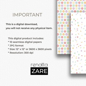 Pastel Confetti Digital Paper Pack 10 Seamless Patterns Fun Geometric ...