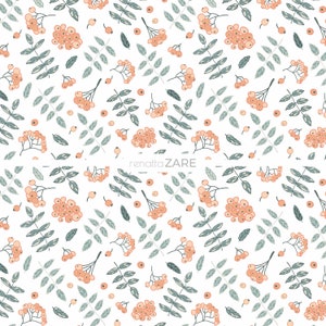 Vector Seamless Rowan-tree Pattern Collection. 3 Autumn Botanical ...