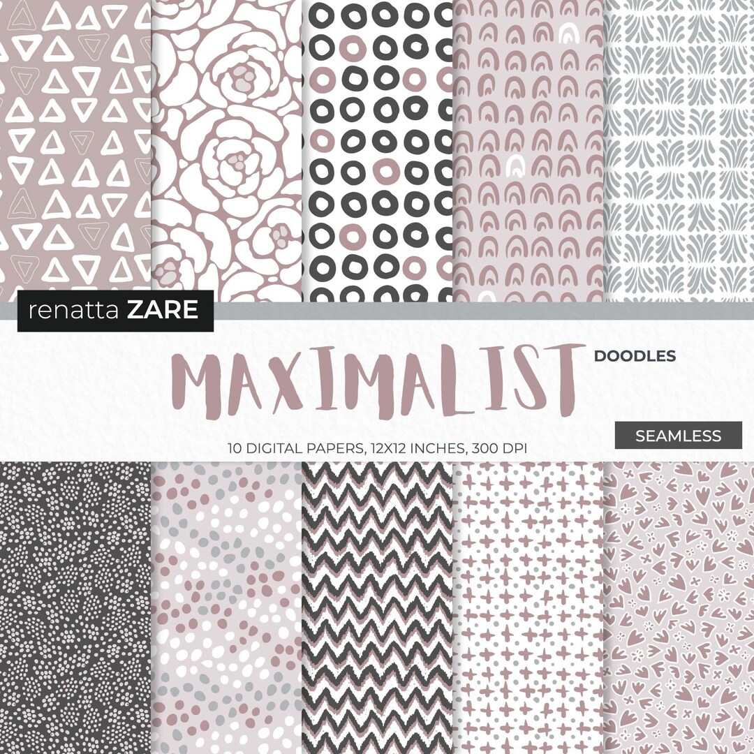 Maximalist Bold Doodle Nude Seamless Papers, Bold Patterns, Maximalist ...
