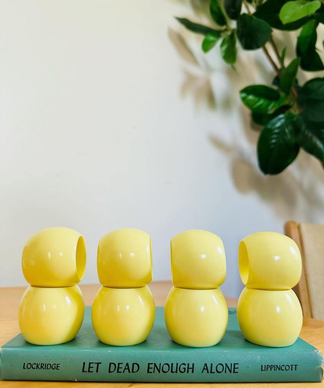 Vintage Retro Yellow Napkin Rings Set of 8 - Etsy