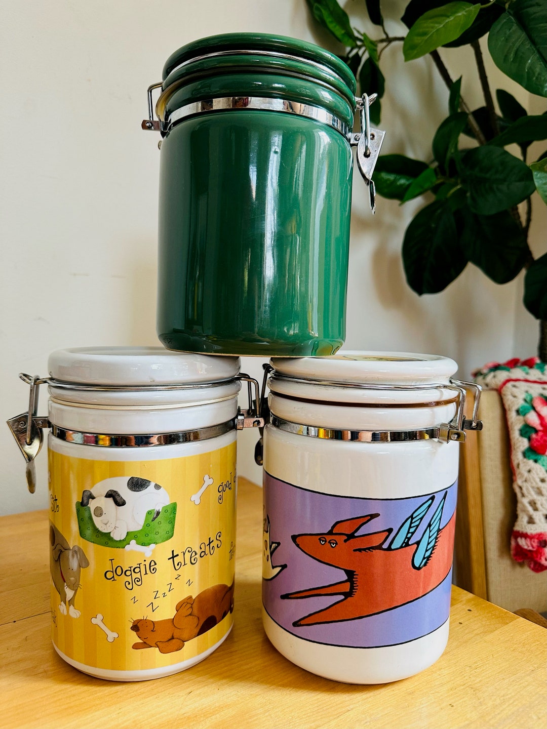 Vintage Dog Treat Canister Cookie Jar Coffee Canister Dogs Good Dog ...