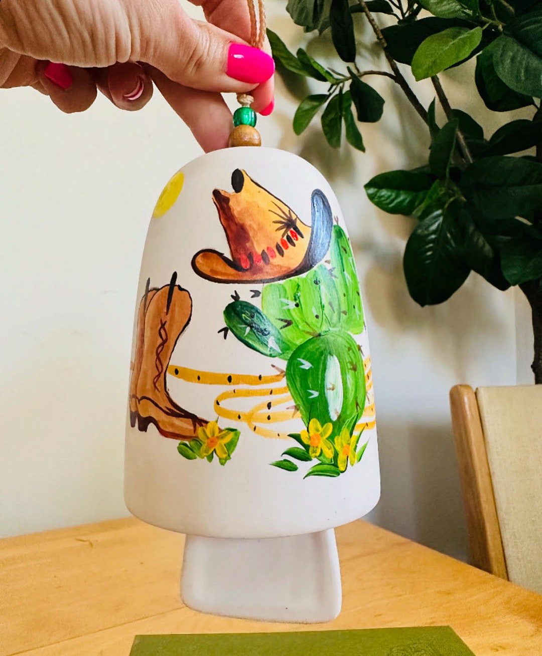 Vintage Cowboy Wind Chime Bell Cowboy Boot Cowboy Hat Decor Cloche à ...