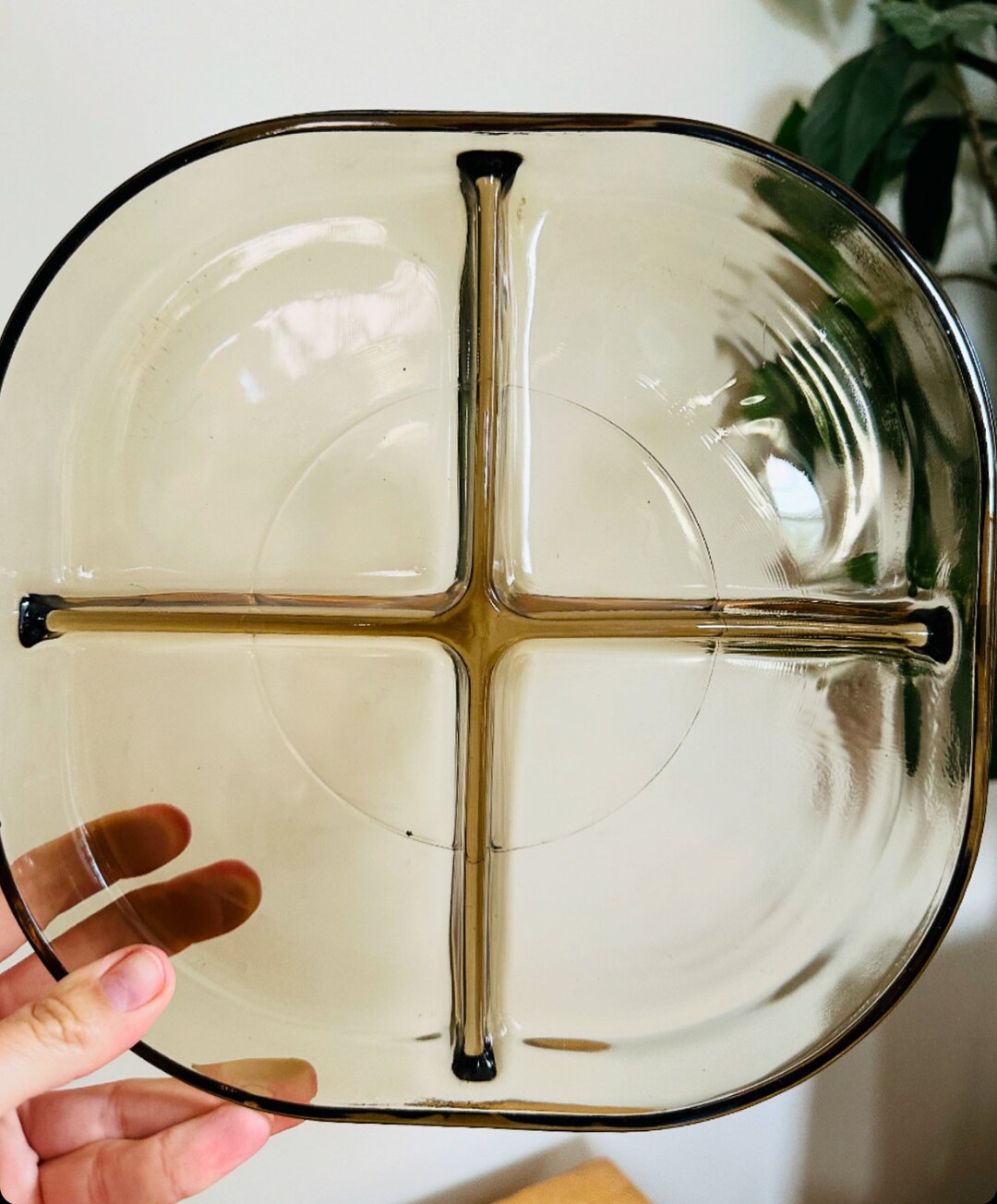 Vintage 70s Pyrex Glass Compartment Dish Tray Mid Century Glass Plateau ...