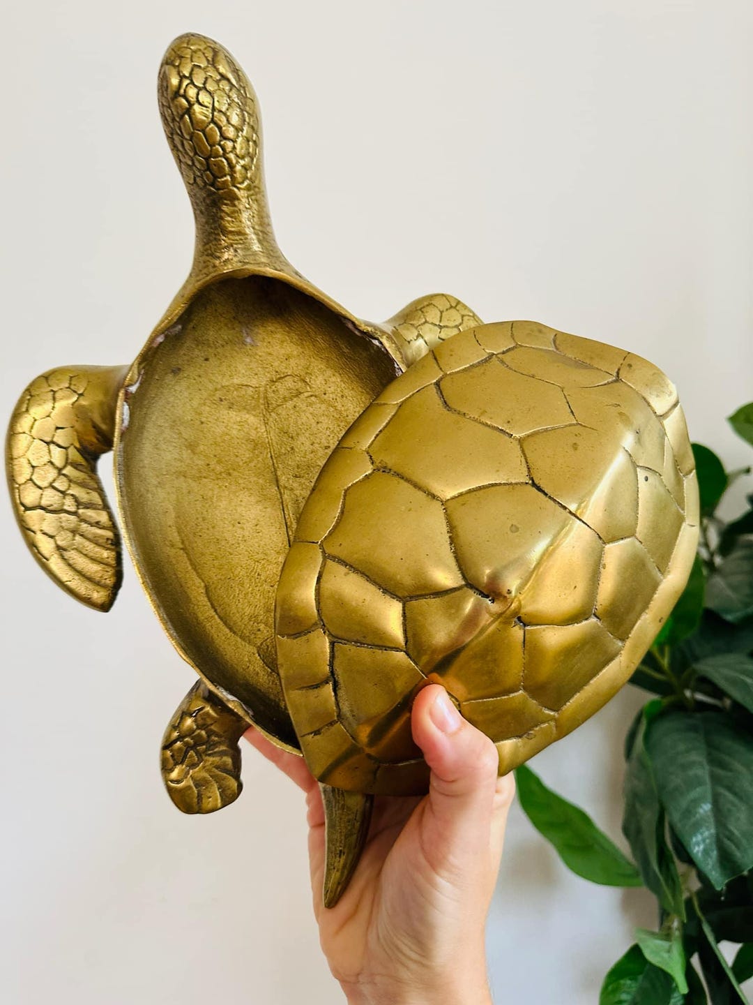 HUGE Heavy Vintage Brass Turtle Box Antique - Etsy