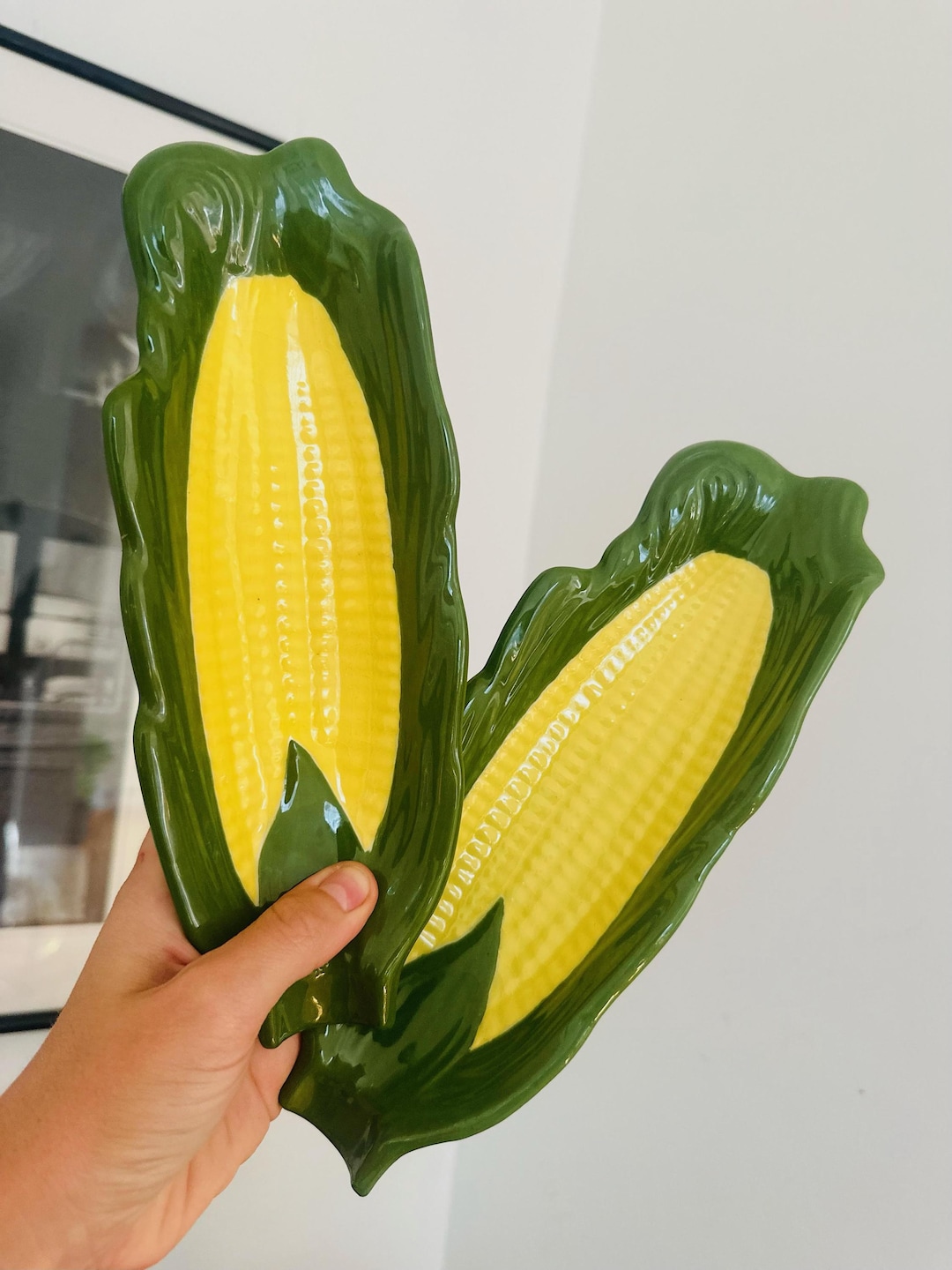 Pair of Vintage Ceramic Corn on the Cob Plates Dishes Holders - Etsy