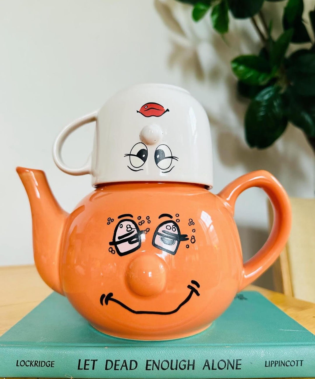 Vintage Teapot and Cup Smiley Face Tea Set Théière Et Tasse - Etsy