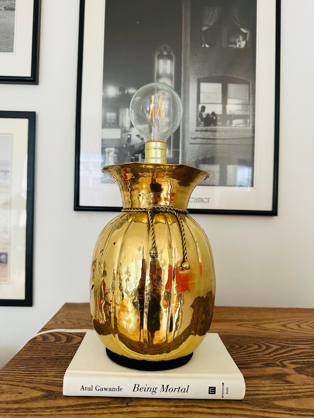 Large Vintage Brass Lamp Base Antique - Etsy