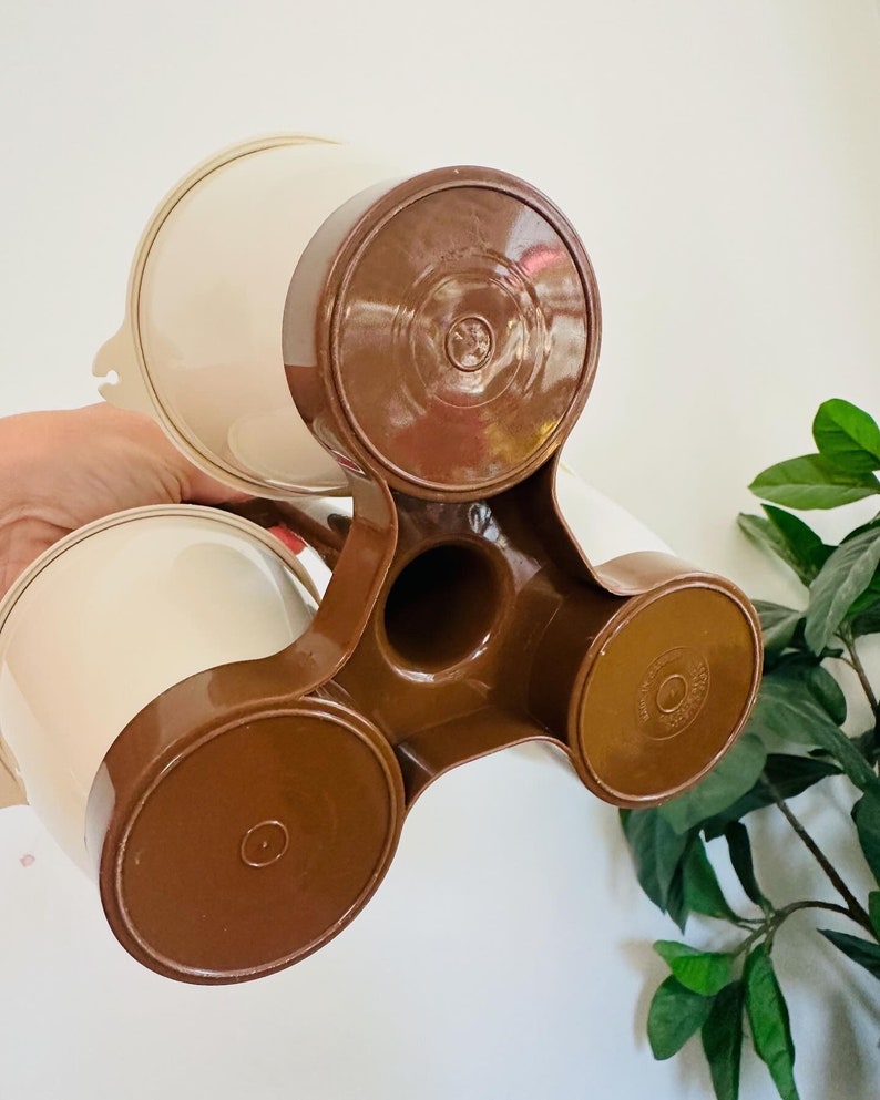 Vintage Tupperware Condiment Caddy Carousel Beige Brown Seal Made In Canada Etsy