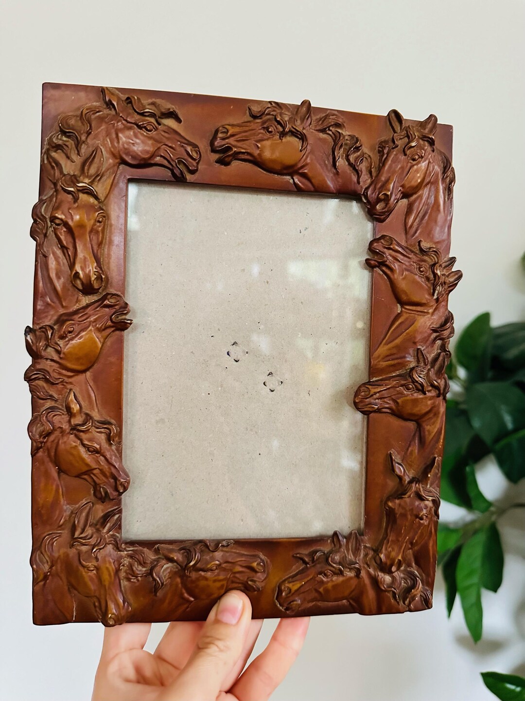 Vintage Horse Picture Frame Made in Taiwan Brown - Etsy