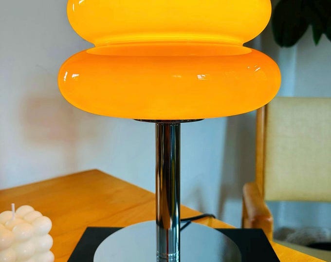 Glass Orange Donut Lamp Vintage Style Mid Century Lamp - Etsy