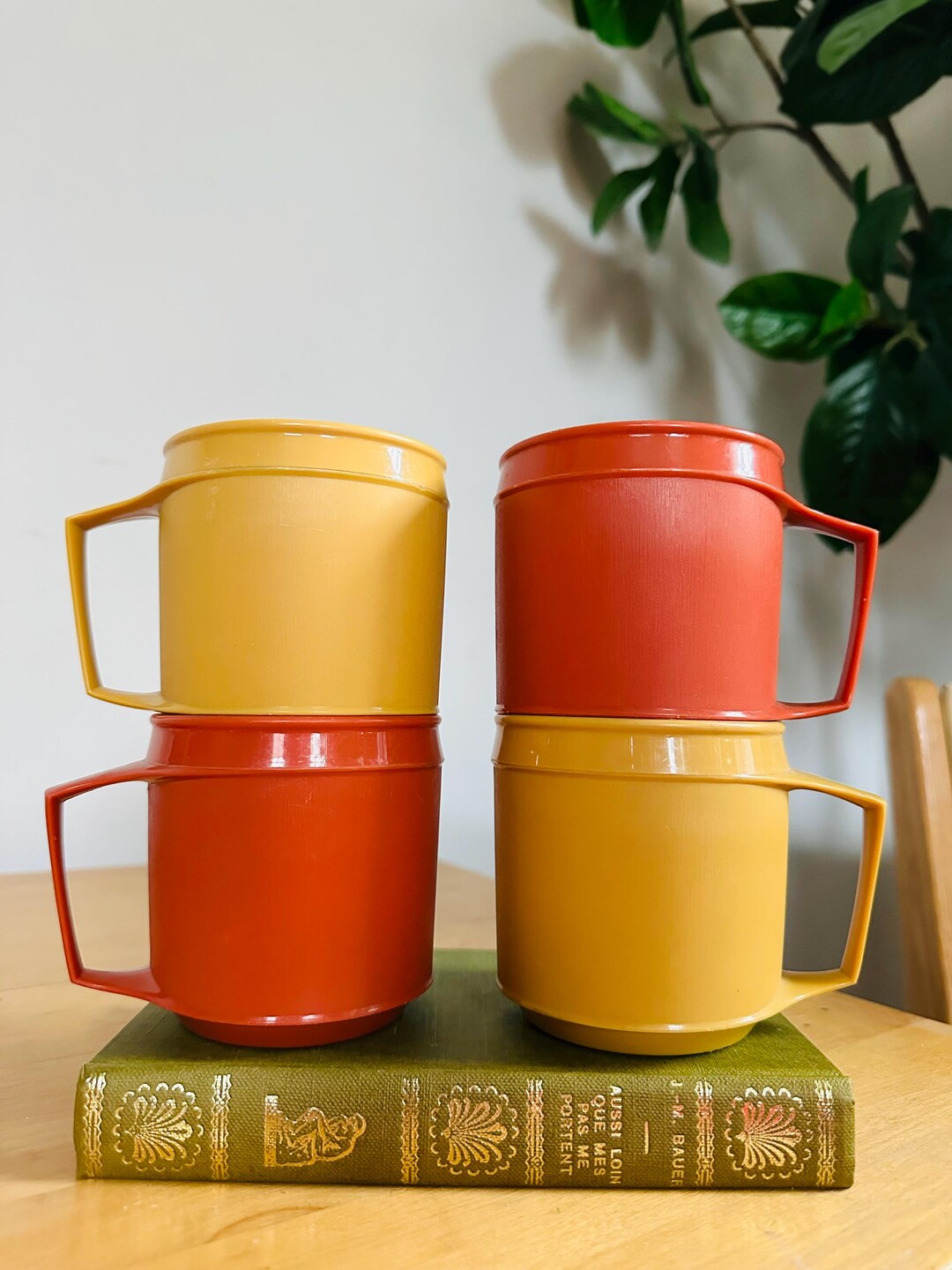 Set of 4 Vintage Plastic Aladdin Synergetics Inc Made in USA Mugs ...