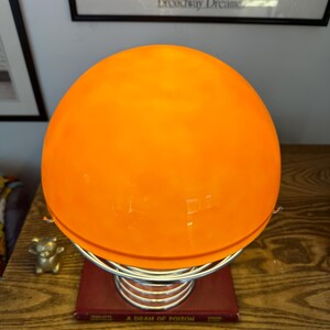 Large Glass Orange Lamp Chrome Ball Lampe Verre Orange Chrome Bauhaus ...