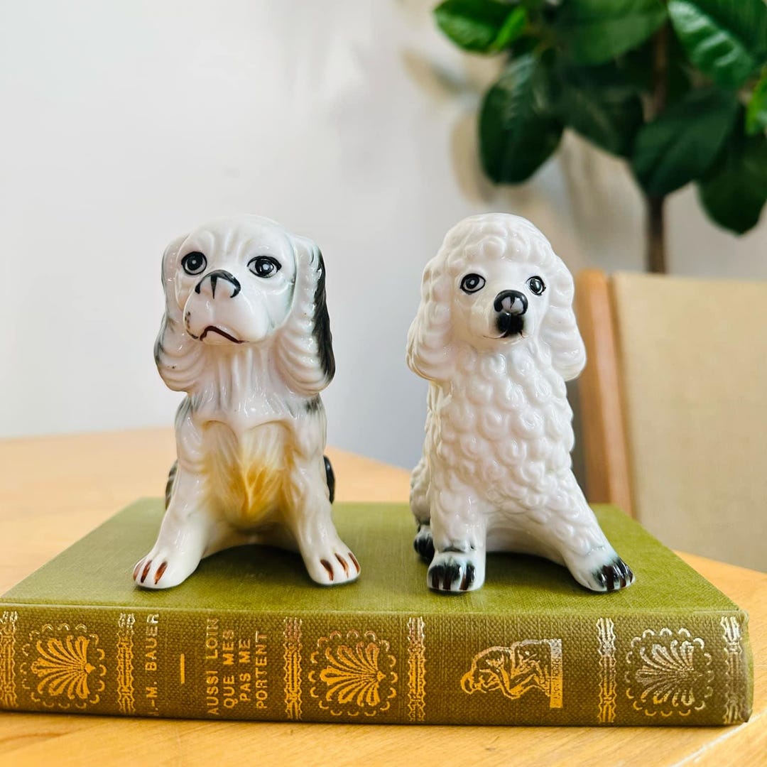 Vintage Japan Dog Figurine Porcelain Spaghetti Poodle Cocker Spaniel ...