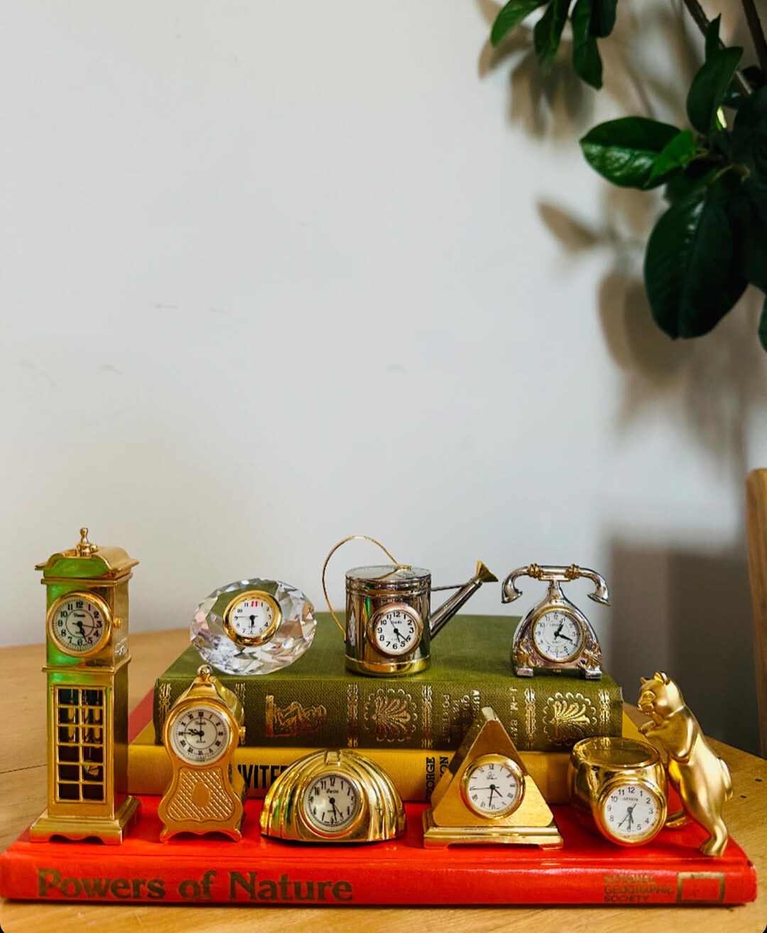 Vintage Miniatures Clock Gold Silver Horloges Miniatures Doré or Argent ...