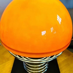 Large Glass Orange Lamp Chrome Ball Lampe Verre Orange Chrome Bauhaus ...