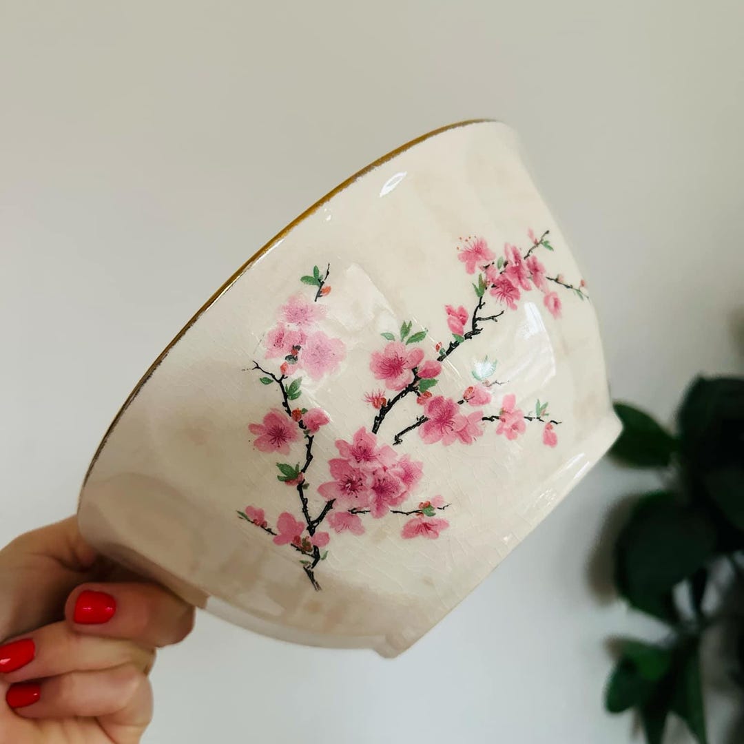 Vintage British Empire Ware 22k Gold Peach Blossom Mixing Bowl - Etsy