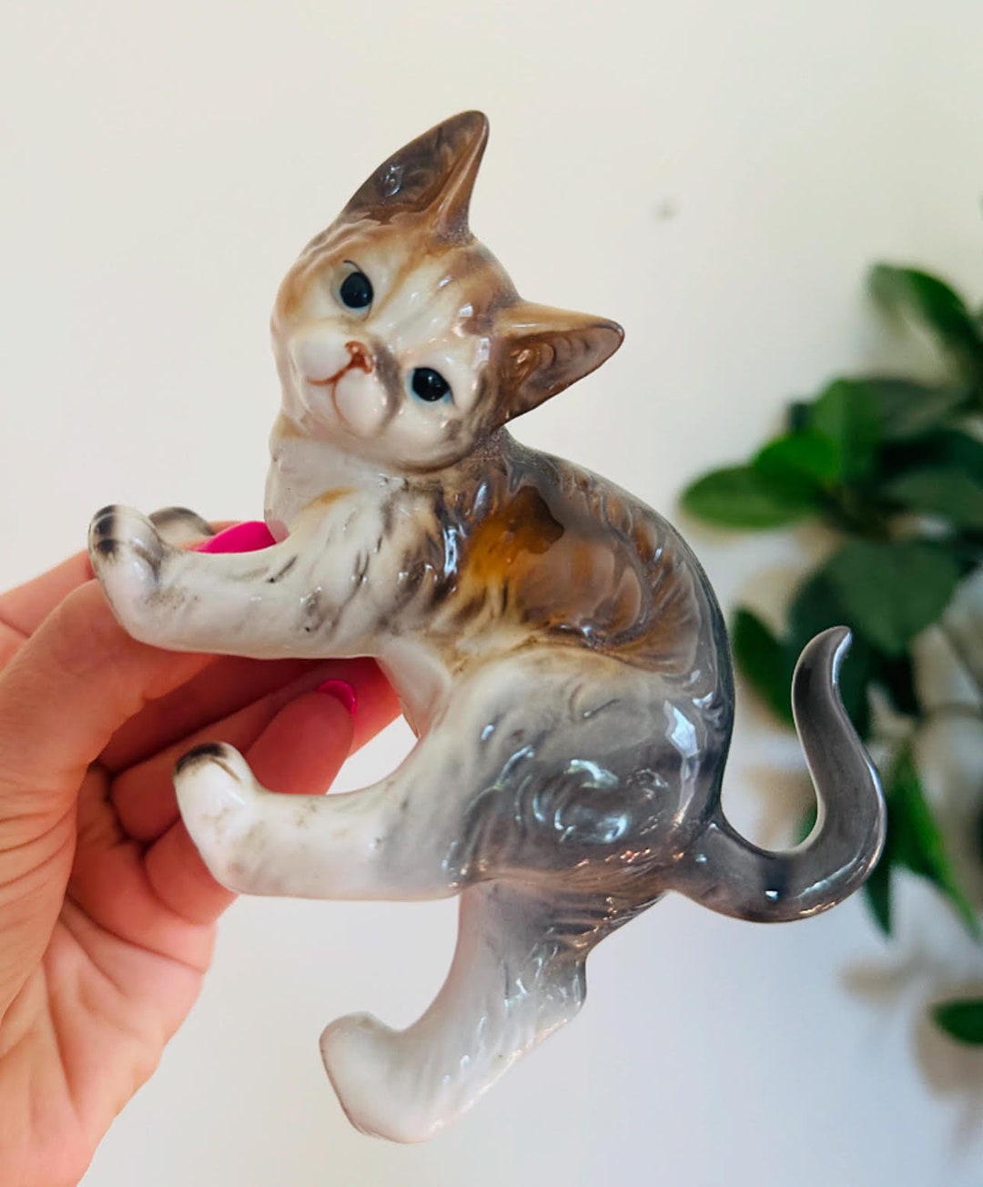 Vintage Ceramic Cat Figurine Sculpture Cat Decor - Etsy