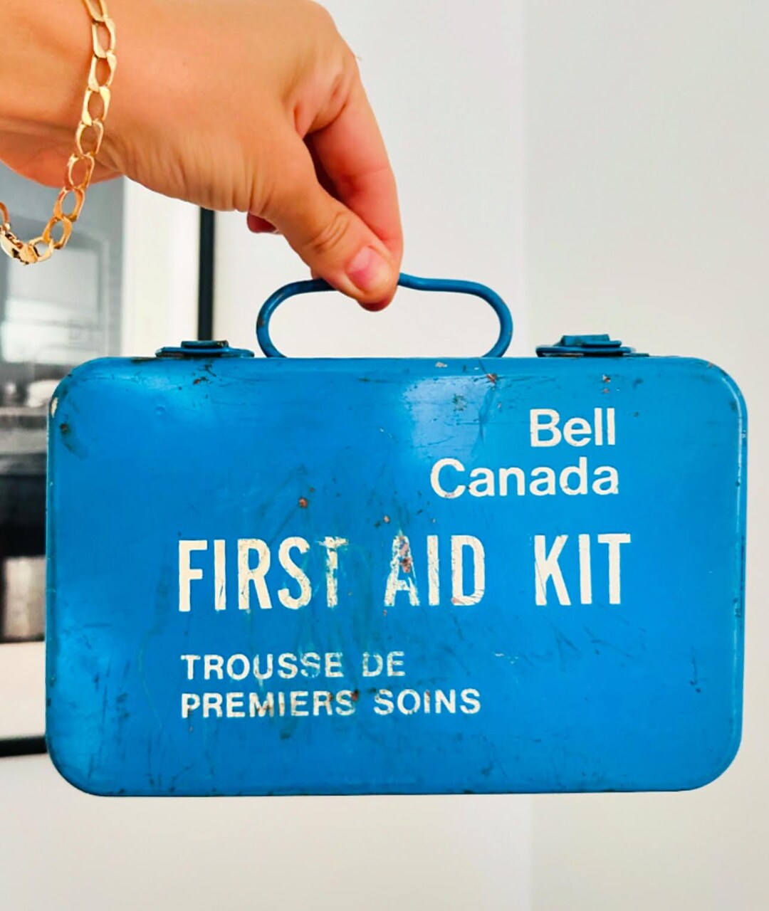 Vintage Blue Metal First Aid Kit Box Bell Metal Tin Metal Boxes - Etsy