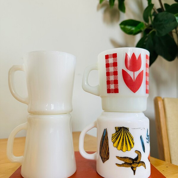 Milk Glass Mugs - Etsy