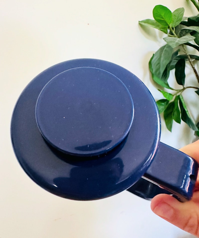 Vintage Pyrex French Press Bodum Coffee Maker Navy Blue Cafetière à ...