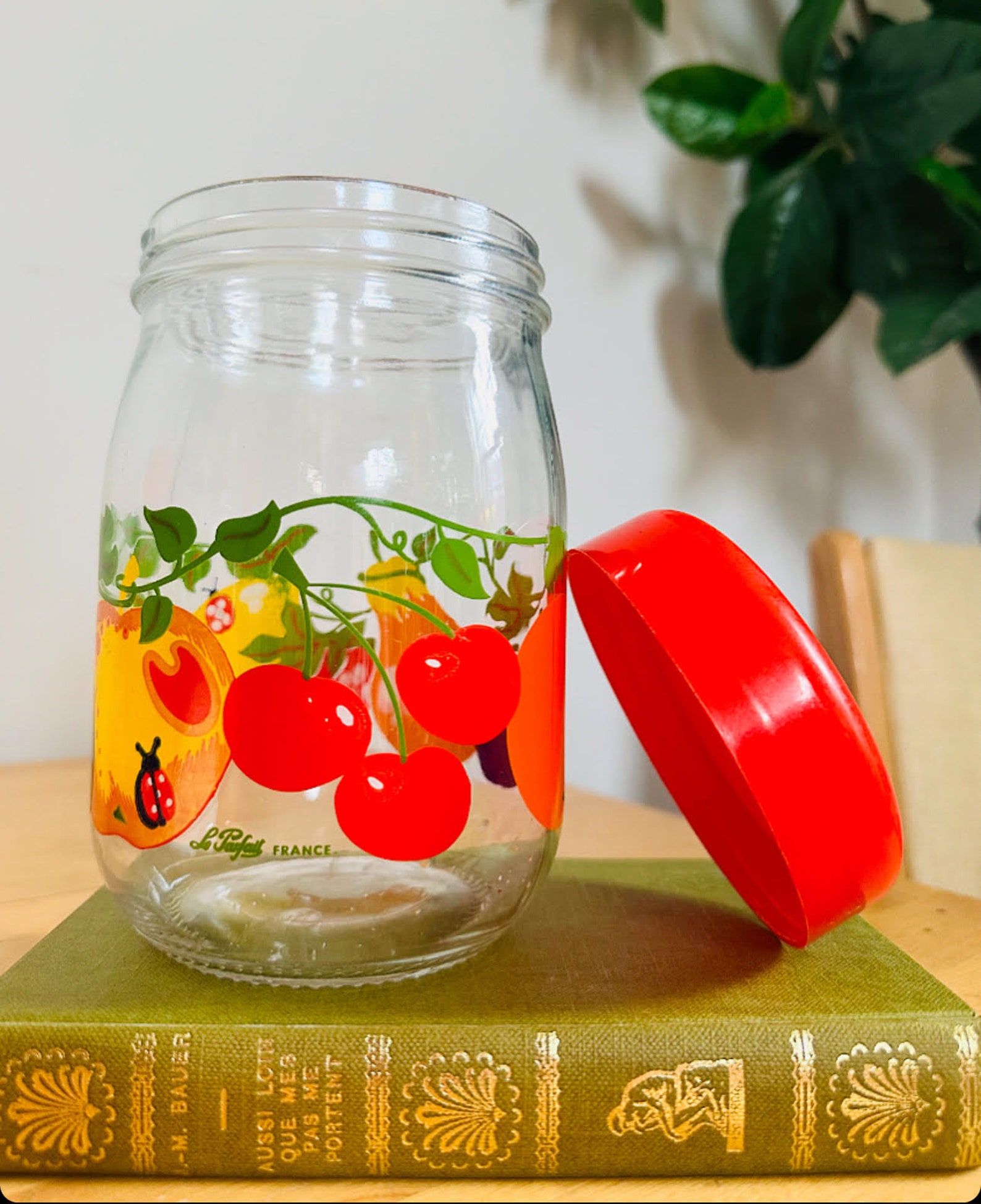 Vintage Le Parfait France Glass Canister Jar Container Cherry ...
