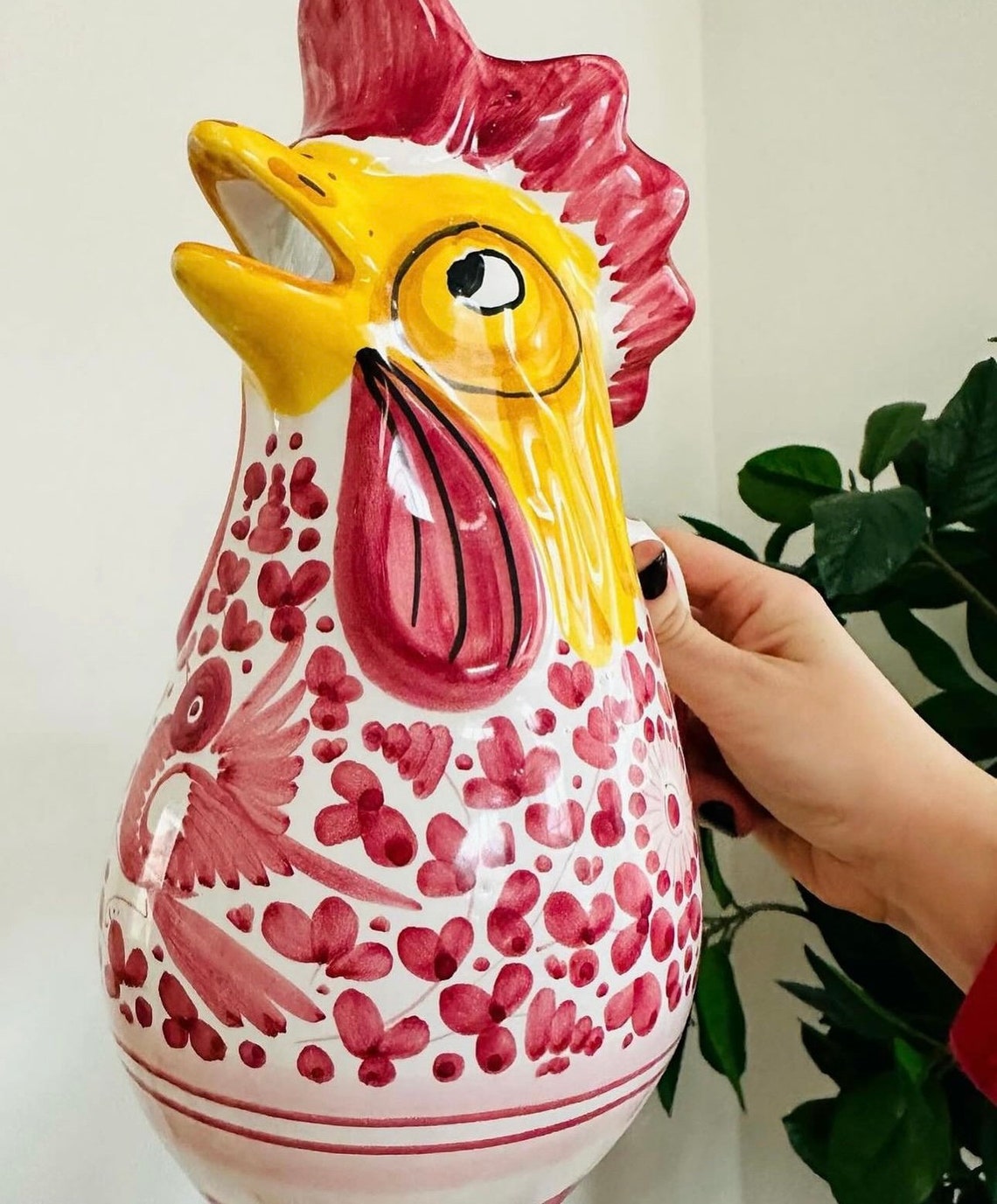 Large Vintage Italian Deruta Rooster Pitcher Hand Painted - Etsy