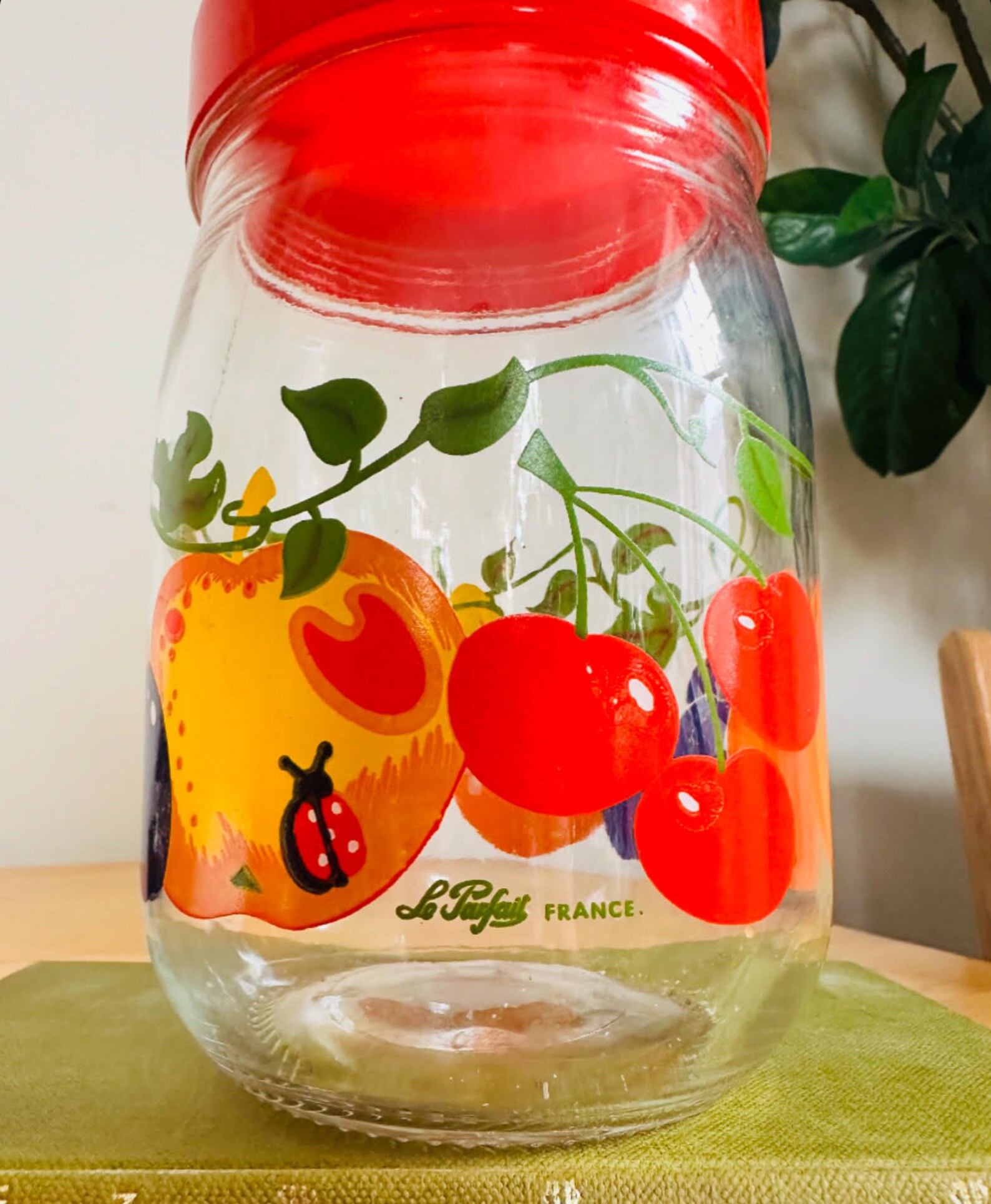 Vintage Le Parfait France Glass Canister Jar Container Cherry ...