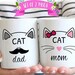 Cat Mom Set Two Mugs, New Parents Mug Set, Gift Cute Baby Shower, Baby ...
