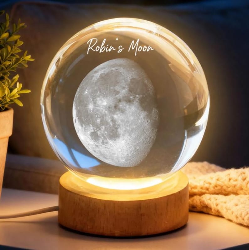 The Day You Were Born Custom Moon Phase by Date, Personalized Crystal ...
