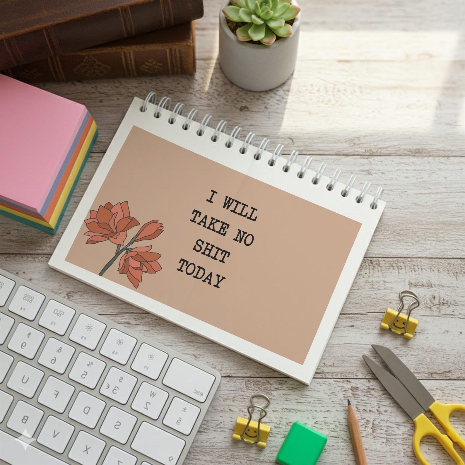 Sweary Affirmation Desk Flip Chart Desk Pad Book, 52 Weeks of Positive ...
