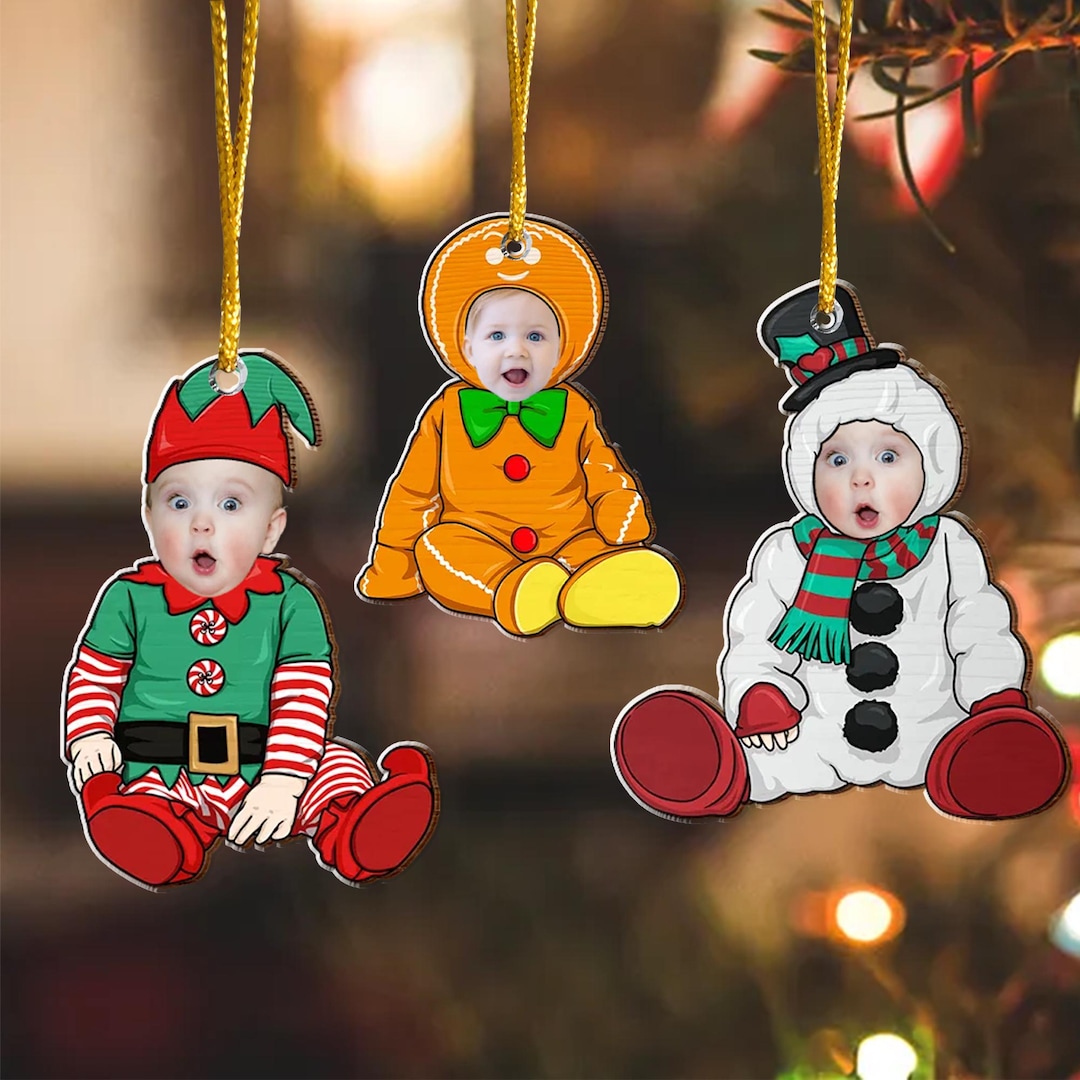 Personalized Face Baby Ornament, Custom Baby Photo Ornament, Babys ...