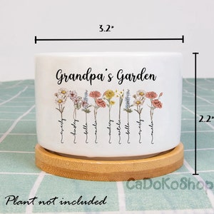 Personalized Grandpa's Garden Plant Pot, Birth Month Flower ...