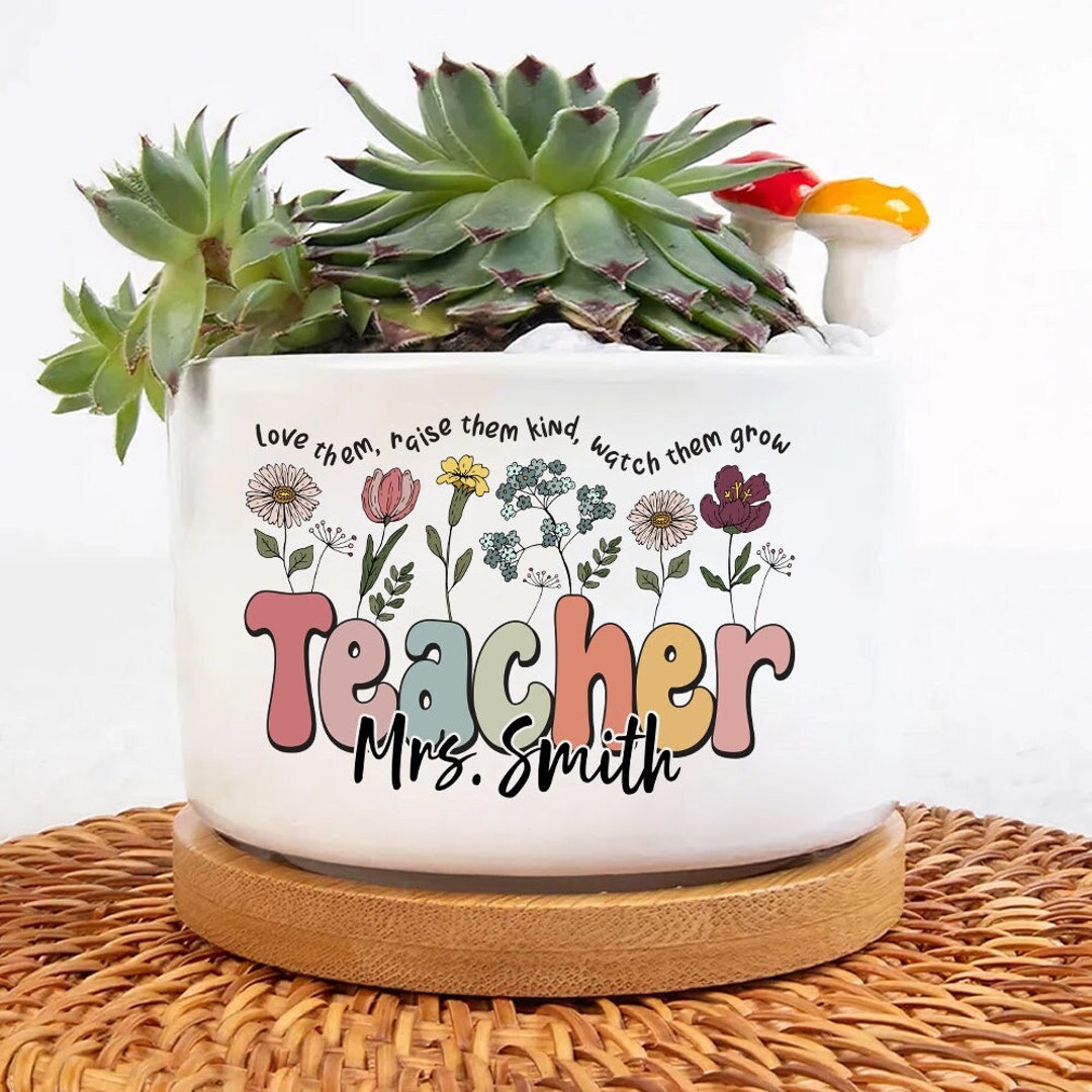 Personalized Plant Pot, Teacher Appreciation Gift, Flower Pot for ...