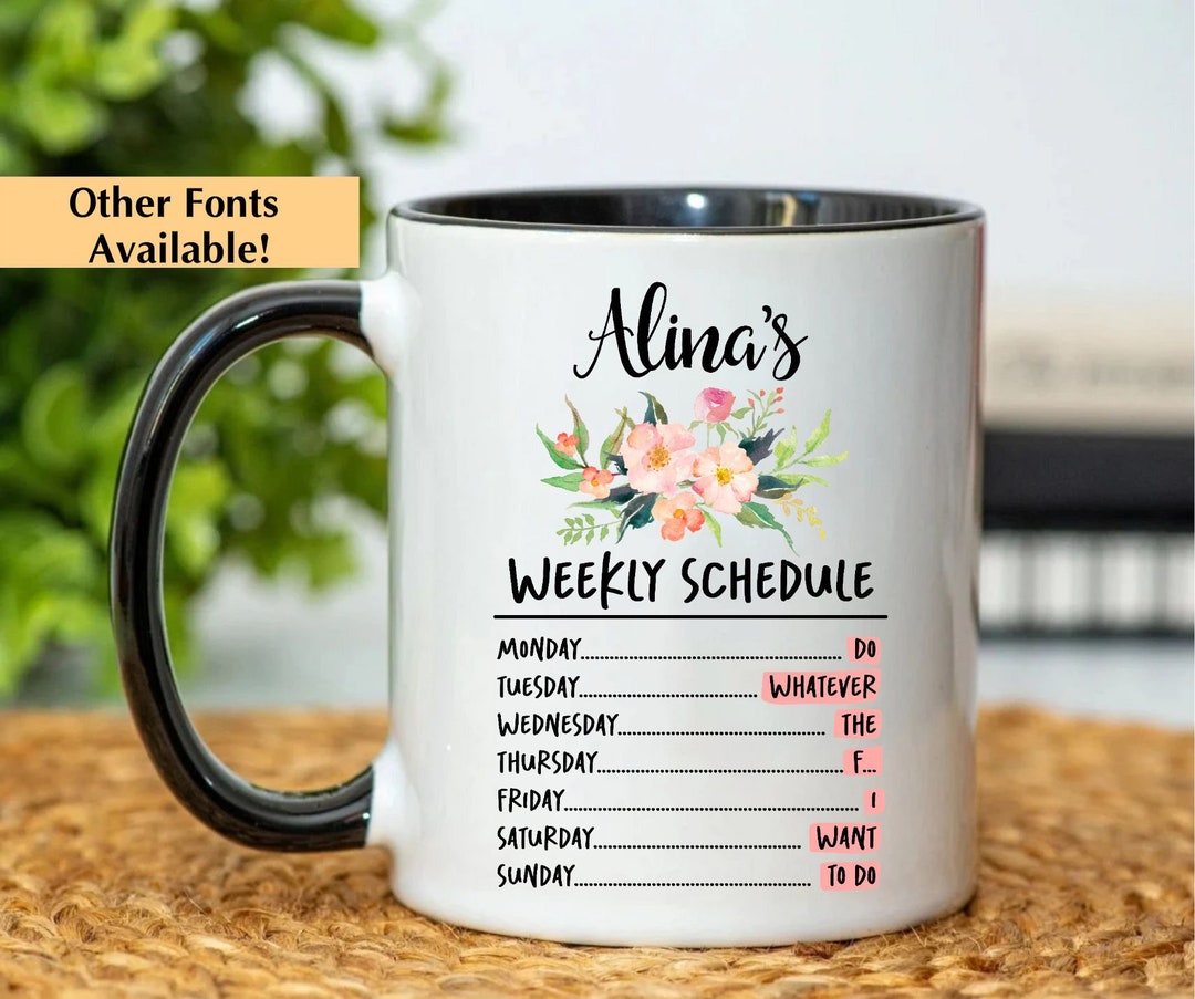 Retirement Schedule Mug Retirement Mug Gift for Women - Etsy