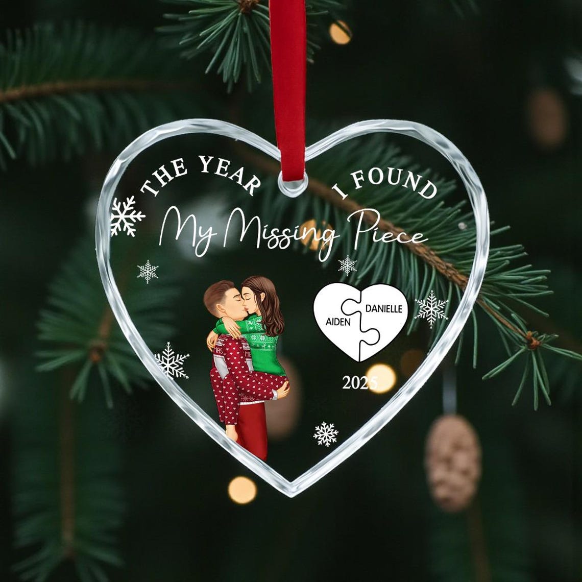 Custom the Year I Found My Missing Piece Couples Ornament, Personalized ...