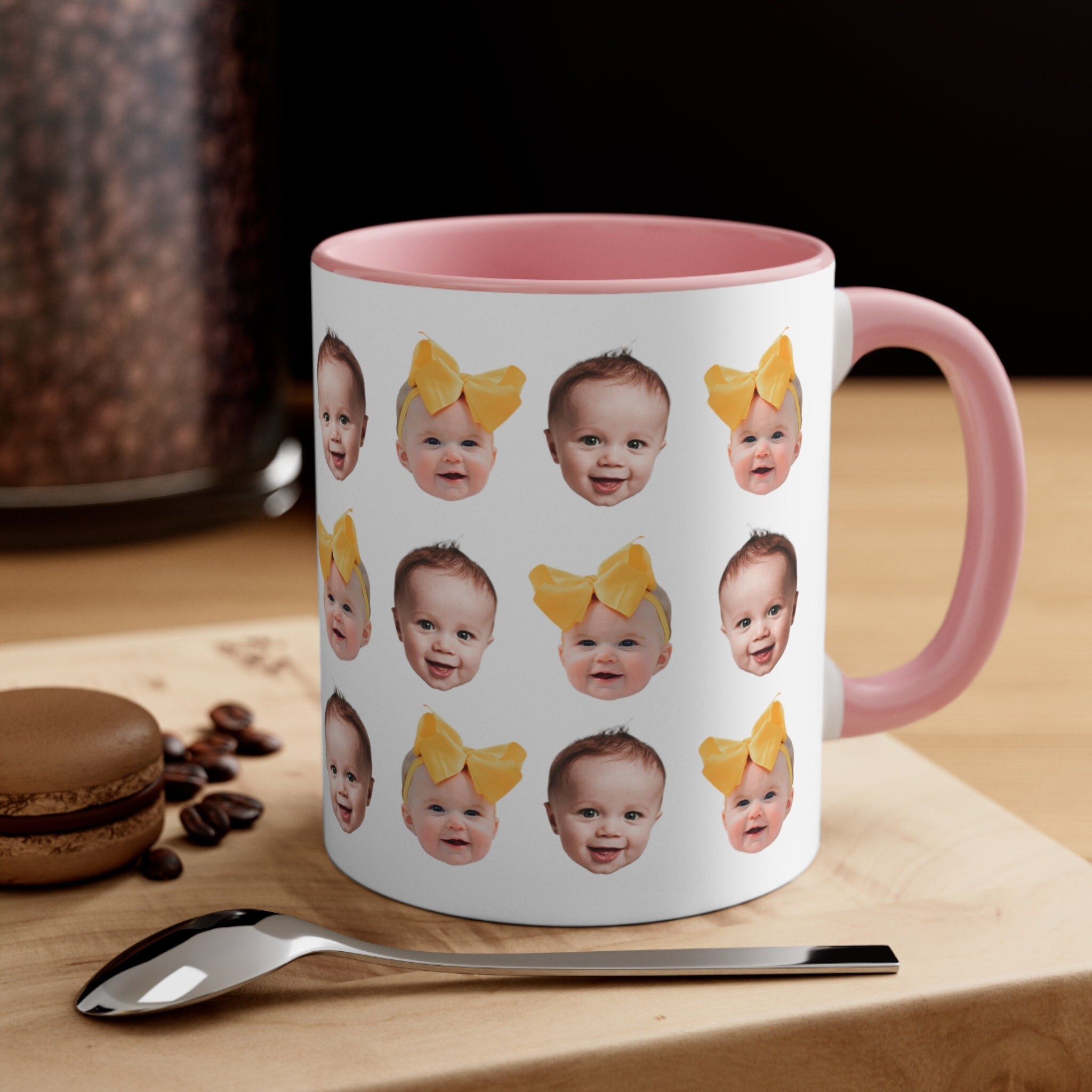 Custom Baby Face Mug, Baby Face Pattern Mug, Grandma Mug Gift, Nana ...
