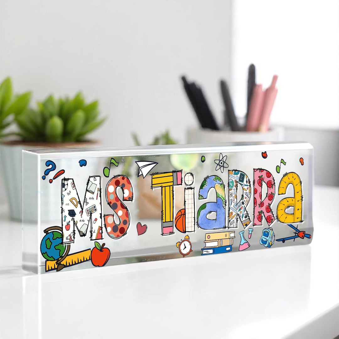 Personalized Teacher Gifts, Custom Teacher Desk Name Plate, Custom ...