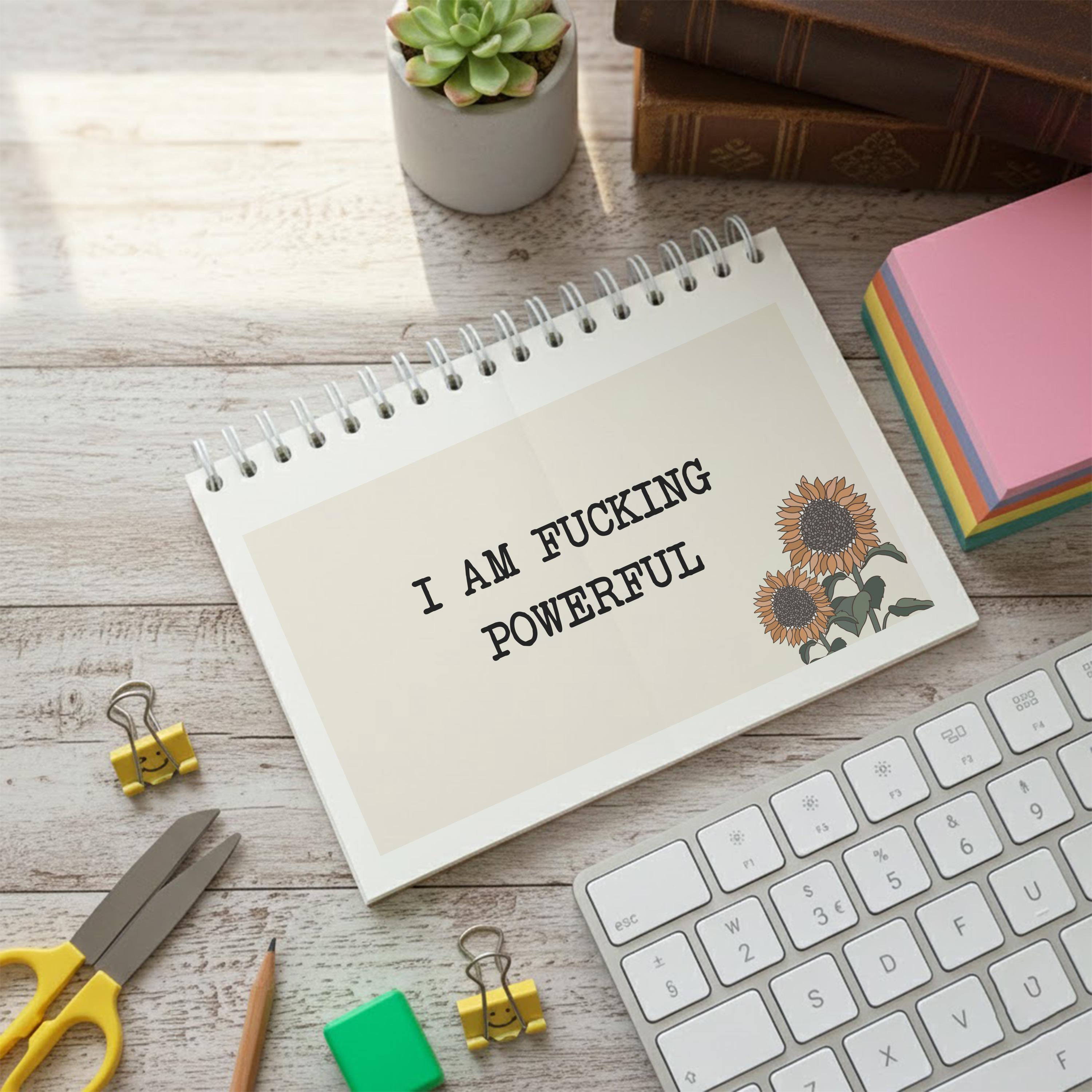 Sweary Affirmation Desk Flip Chart Desk Pad Book, 52 Weeks of Positive ...