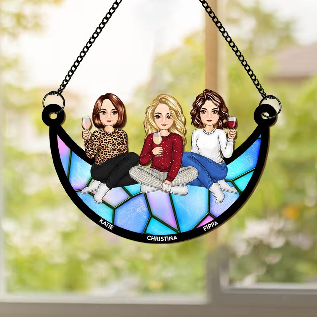 Best Friends Gift, Personalized Window Hanging Ornament, Customized ...