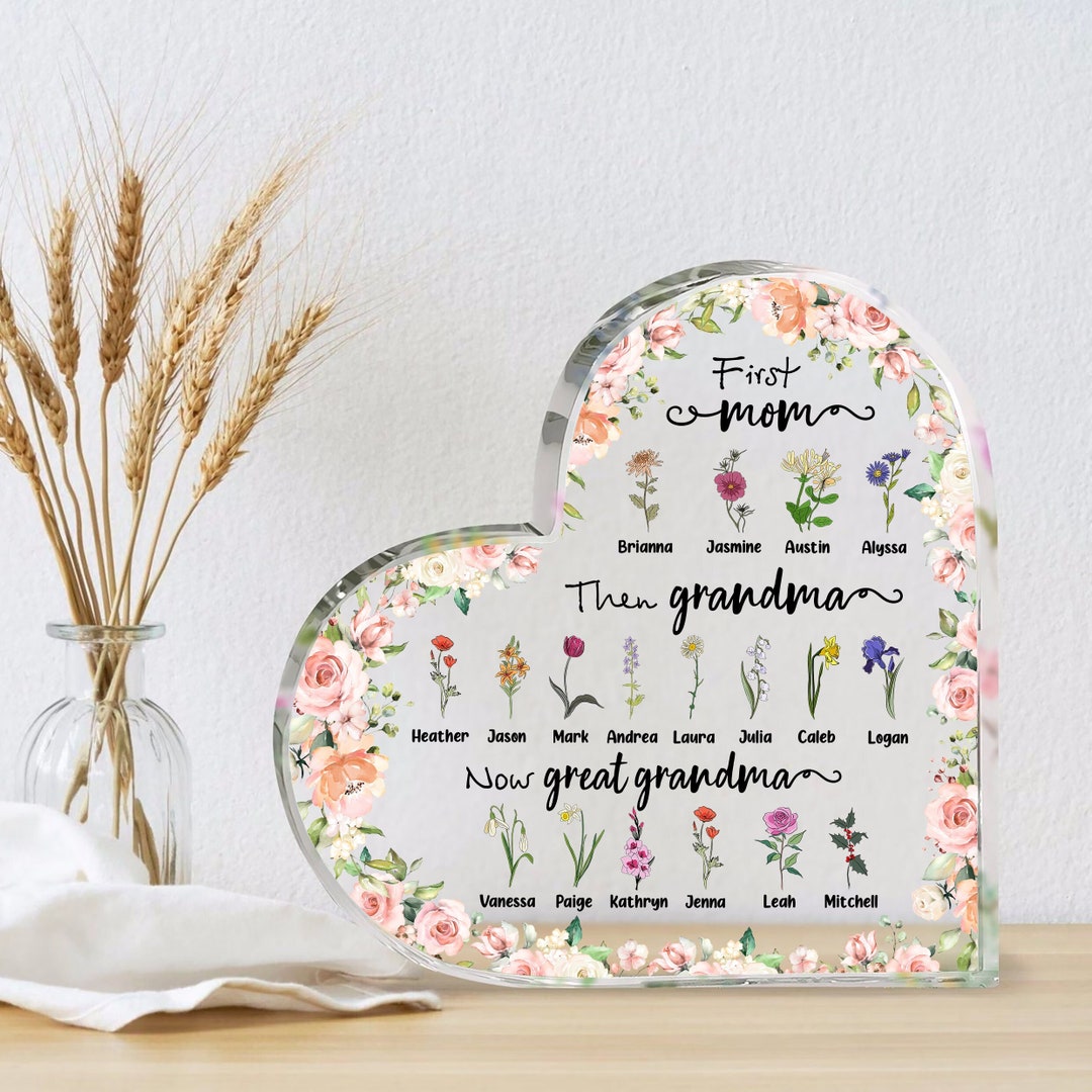 First Mom Now Grandma Plaque, Custom Gigi Nana Gift, Mothers Day Gift ...