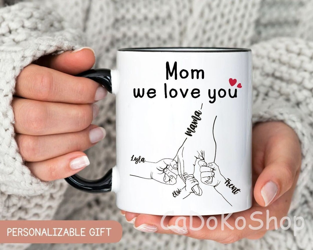 Personalized Mom Daughter Mug, Custom Name Mom Birthday Gift for Mom ...
